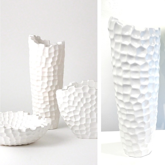 Studio A | Accents | Studio A Random Grid Vase Tall Matte White ...